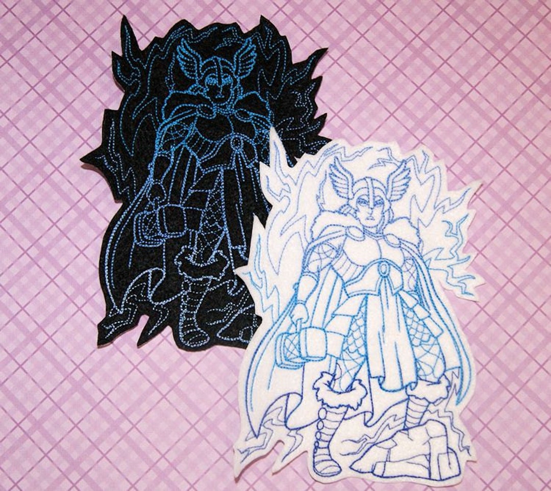 Thor Norse God Iron on Embroidery Patch Mtcoffinz - - Choose Size ...
