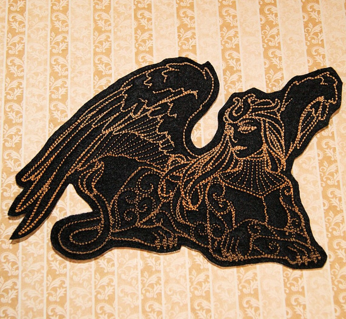 Sphinx Mythical Greek Monster Iron on Embroidery Patch Mtcoffinz ...