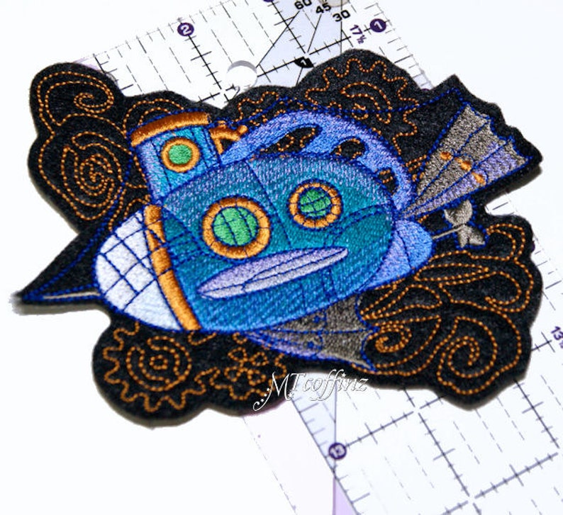 SteamPunk Aquatic Mechanical Submarine Gears Iron On | Etsy