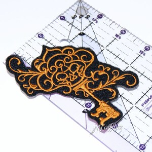 Skeleton Key Filigree Steampunk Brass Iron on Embroidery Patch ...