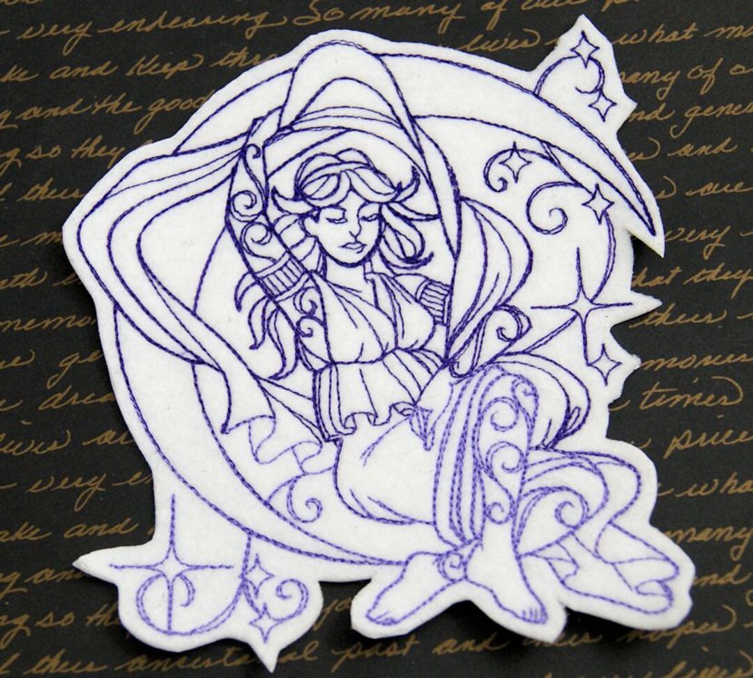 Nyx Greek Goddess Iron on Embroidery Patch Mtcoffinz - - Choose Size ...