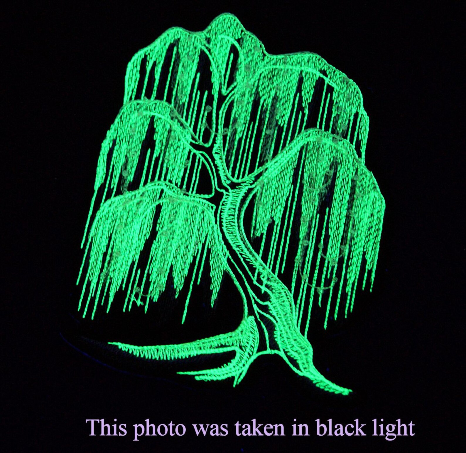 Glow in the Dark Weeping Willow Tree Iron on Embroidery Patch - Etsy