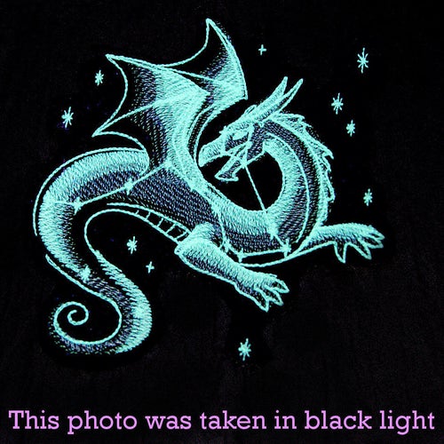 Embroidered Winged Dragon Iron on Patch Dragon Applique. - Etsy