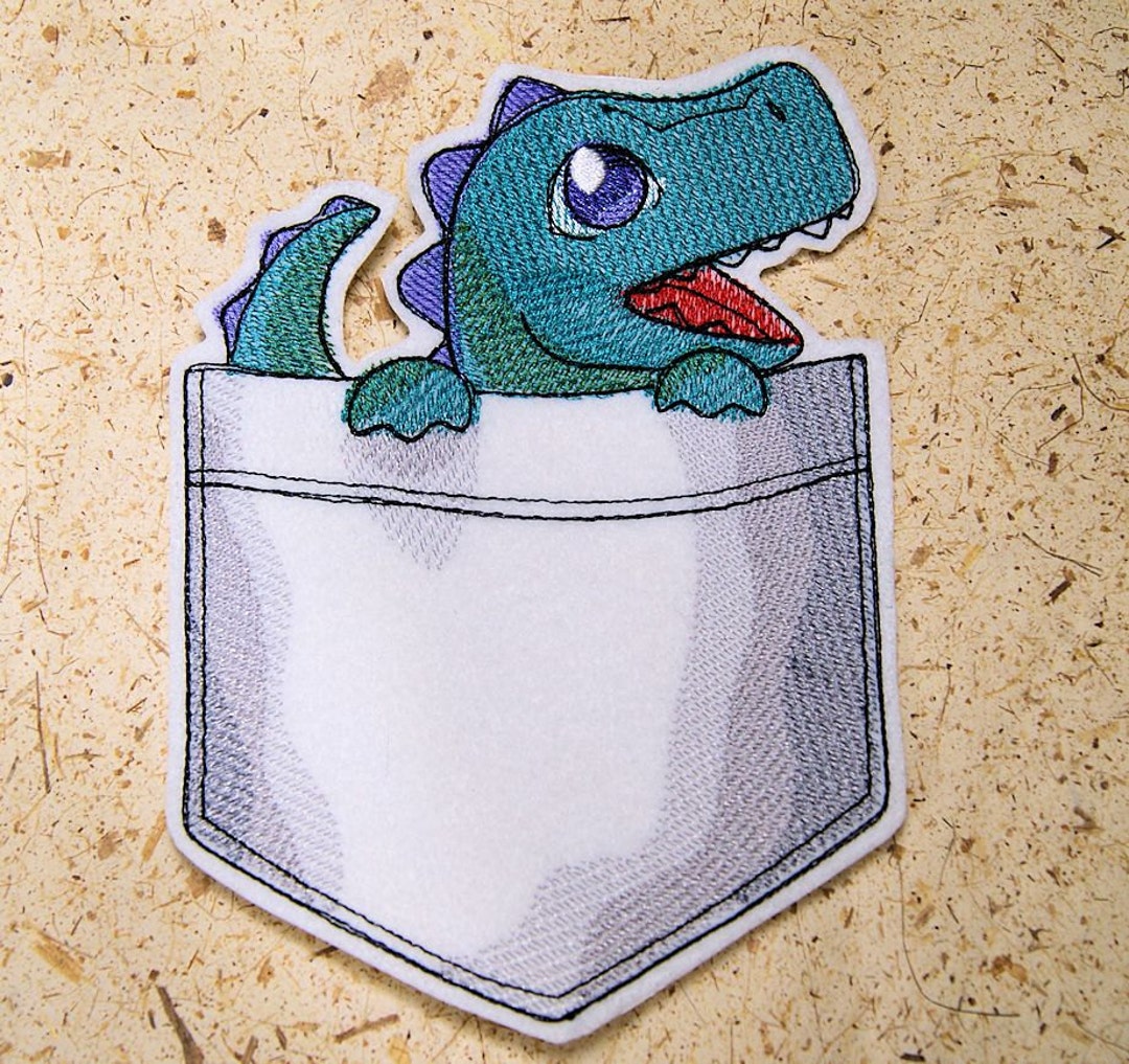 Pocket Monster Green Dinosaur Iron on Embroidery Patch Mtcoffinz Choose ...