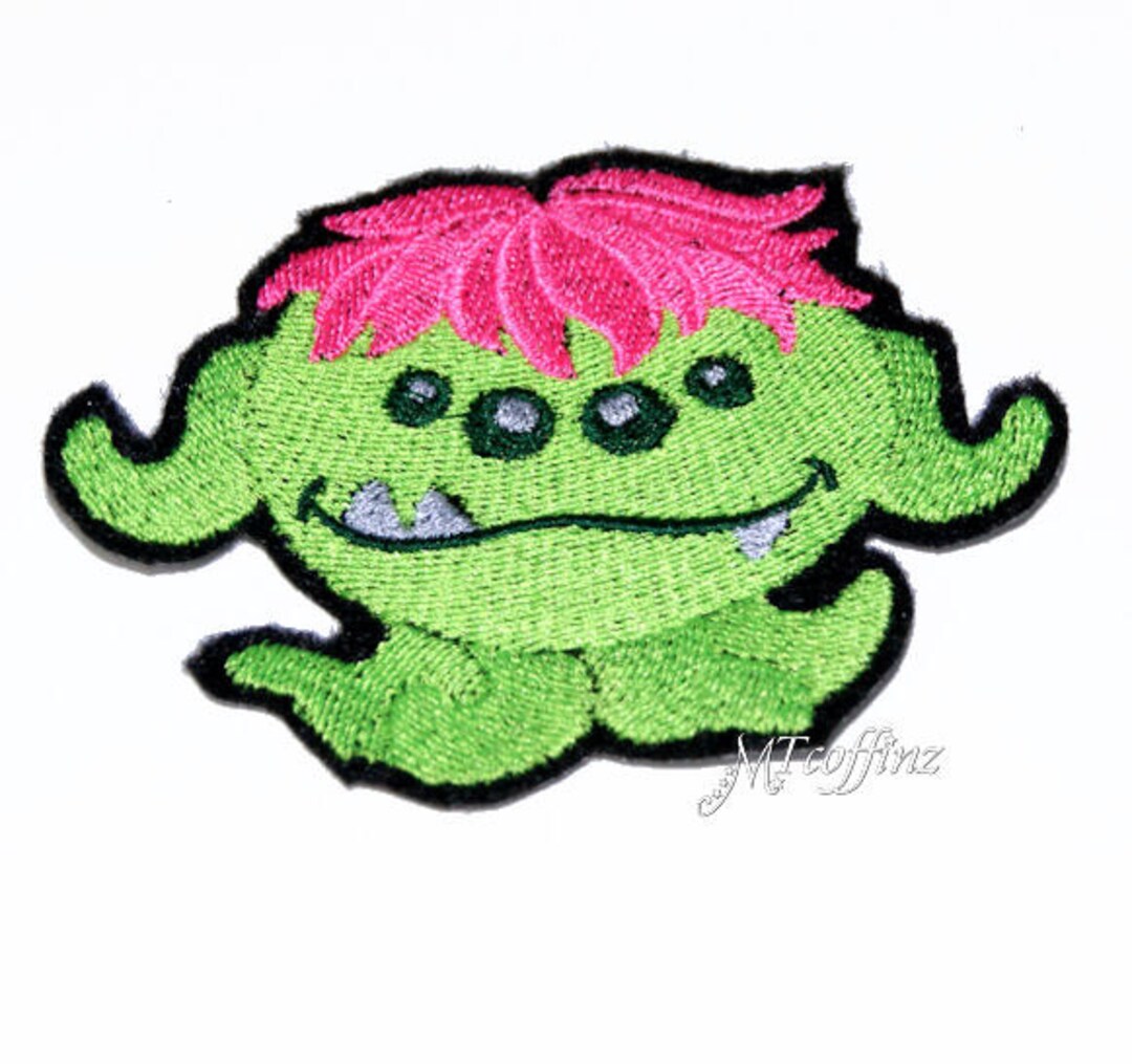 Green Eyed Monster Patch Tentacle Monster Patch Cute Monster Iron on ...