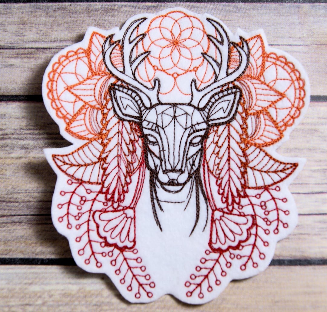 Anima Deer Stag Iron on Embroidery Patch Mtcoffinz - Choose Size - Etsy