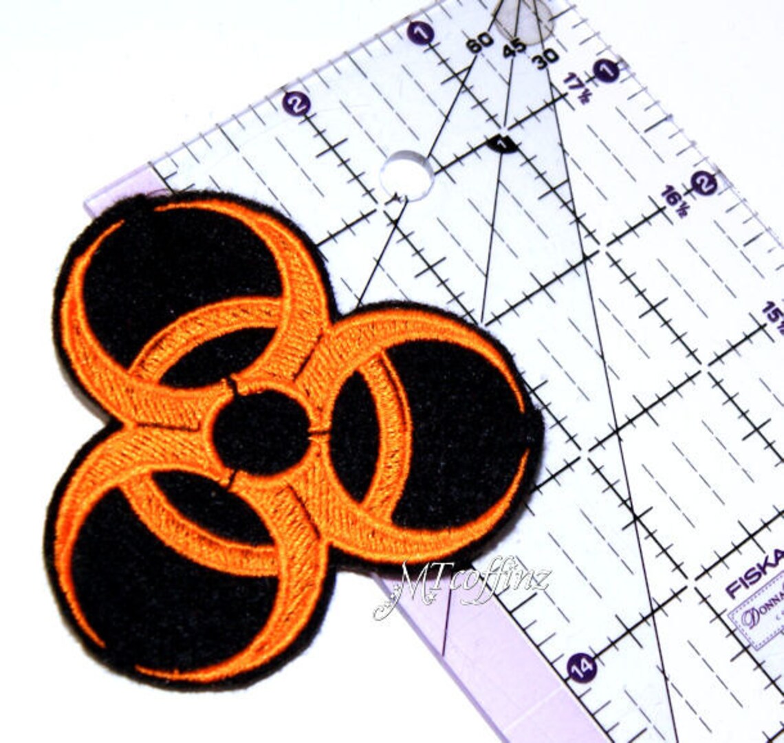 Classic Biohazard Symbol Custom Color Iron on Embroidery Patch ...