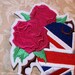 Red Roses Union Jack Flag Heart Iron on Embroidery Patch Mtcoffinz ...