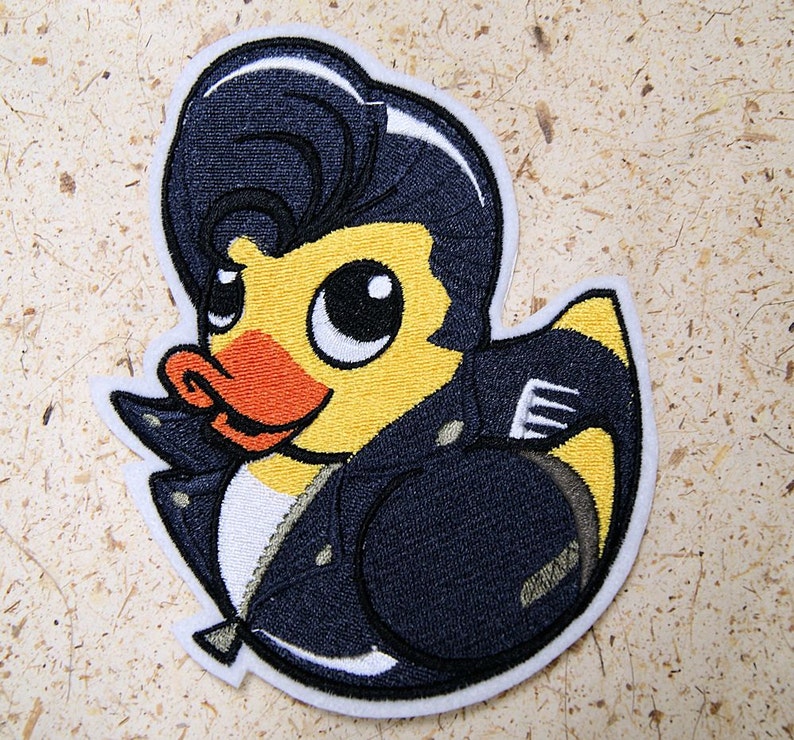 Retro Greaser Rubber Duckie Iron on Embroidery Patch Mtcoffinz - - Choose Size - Etsy