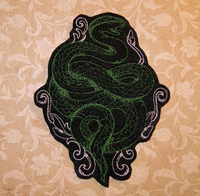 Slythering Snake Toile Iron on Embroidery Patch Mtcoffinz - Etsy