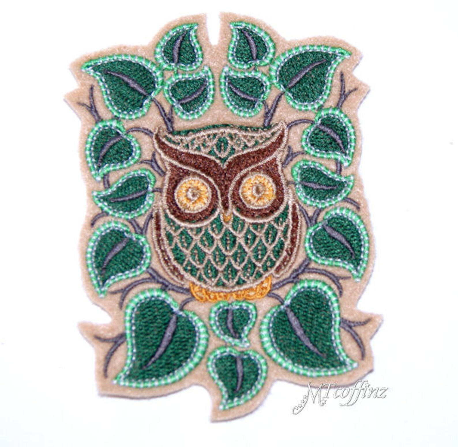 Woodsy Barn Owl Iron on Embroidery Patch Mtcoffinz - Etsy