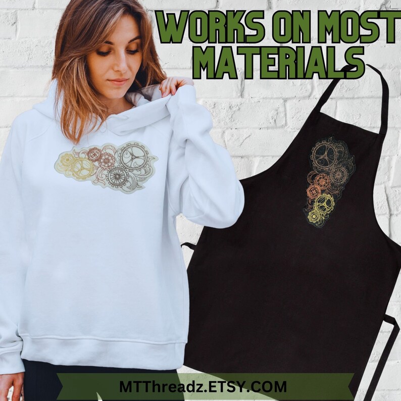 Steampunk Gears Patch Embroidered Copper Gears Iron on Patch Mirror ...
