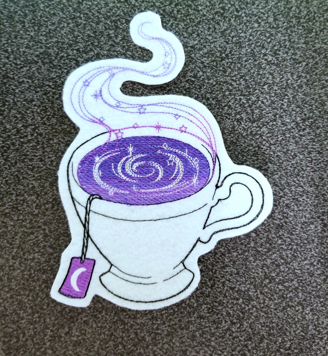 Cosmic Galaxy Tea Cup on Embroidery Patch Mtcoffinz Choose - Etsy