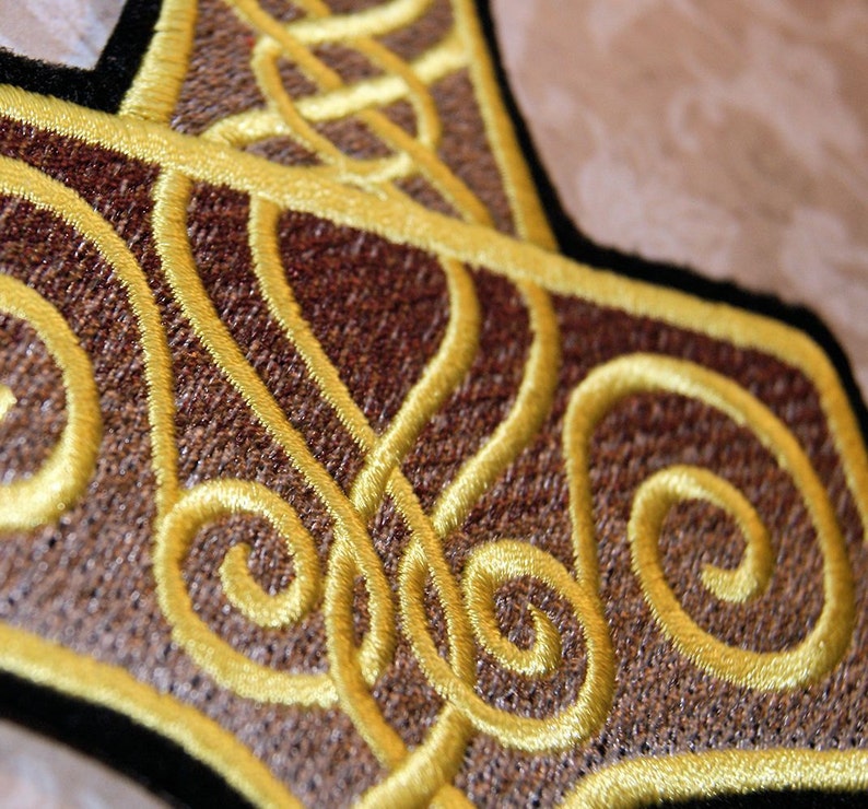 Thor's Hammer Retro Celtic Knot Iron on Embroidery Patch - Etsy