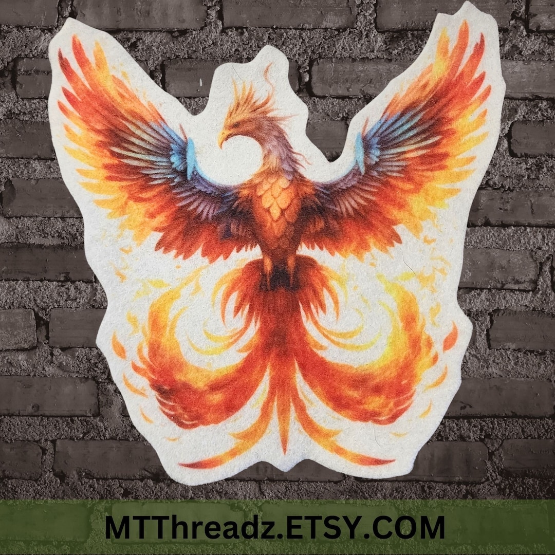 Fire and Flames Phoenix Patch Mythical Phoenix Bird Fire and Flames ...