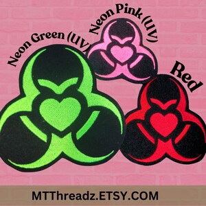 Biohazard Heart Symbol Patch Biohazard Iron on Patch Custom Color Iron ...