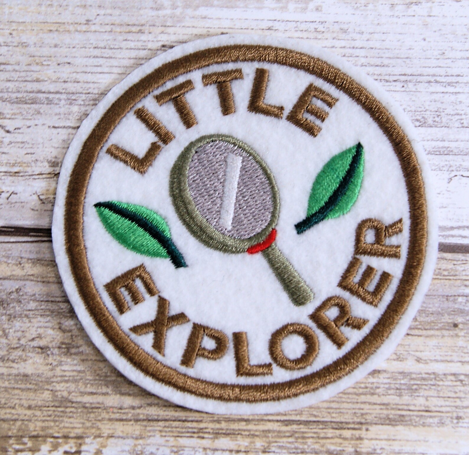 Little Explorer Round Merit Badge Iron on Embroidery Patch Mtcoffinz ...