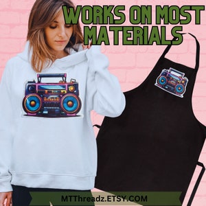 80's Boom Box Patch Retro 80s Boombox Iron on Patch 80s Neon Patch Iron ...