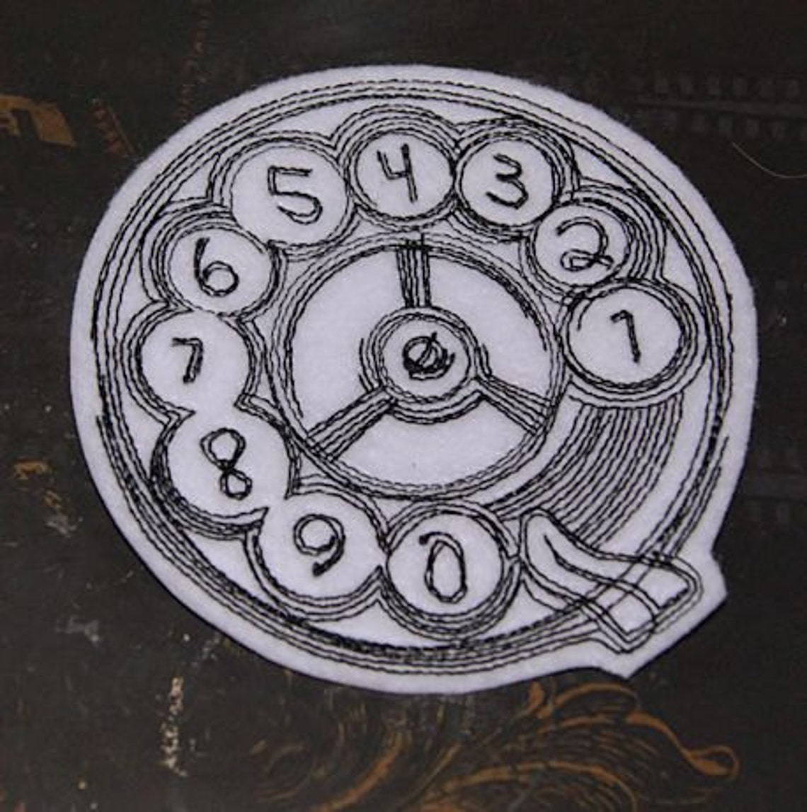 Retro Rotary Phone Dial Iron on Embroidery Patch Mtcoffinz - Etsy