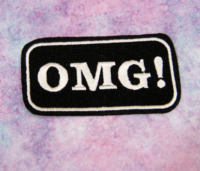 OMG Black White Iron on Embroidery Patch Mtcoffinz- Choose Color - Etsy