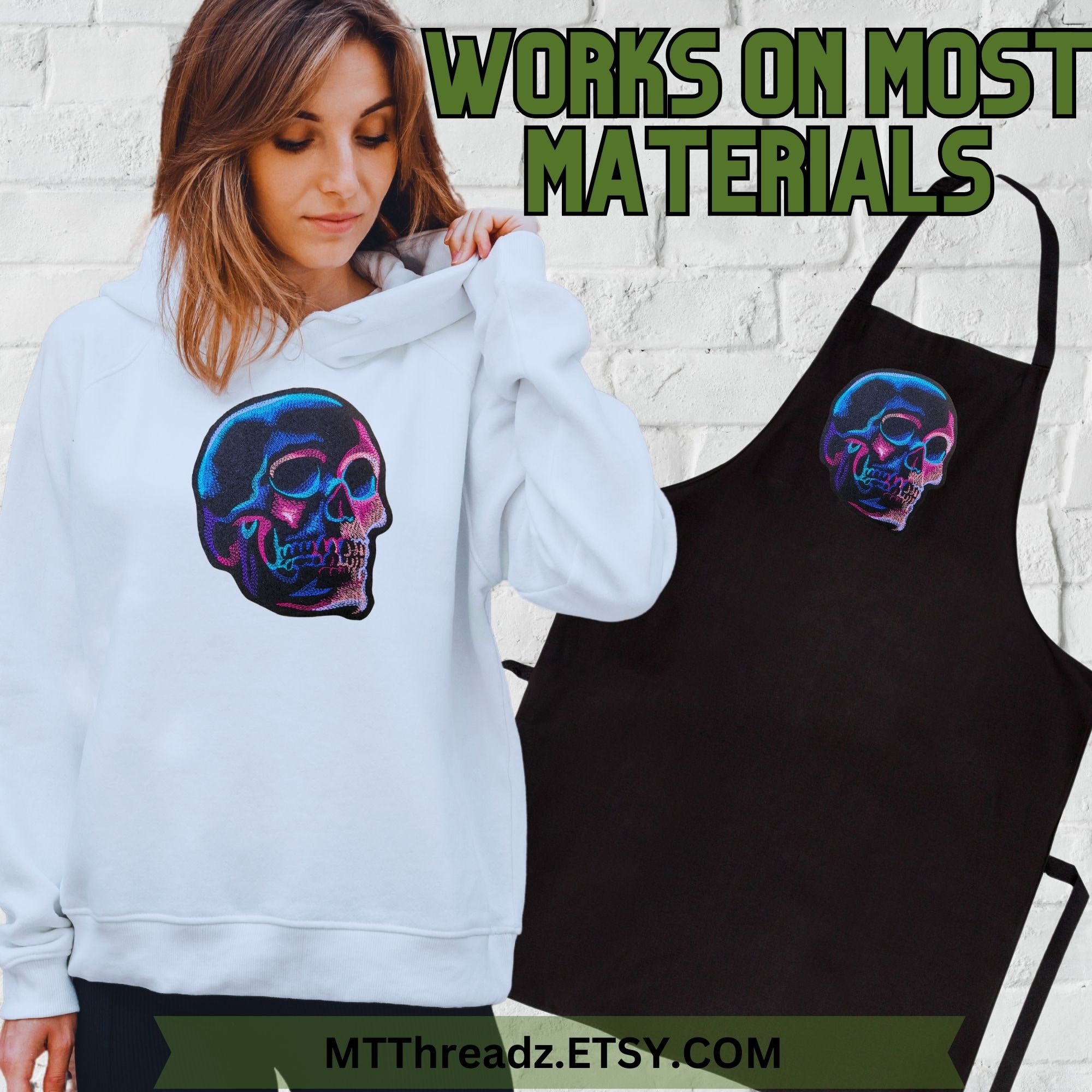 Crystal Skull Patch Jewel Toned Skull Iron on Patch Spooky Human Skull ...