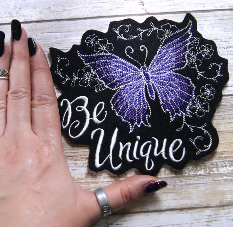Be Unique Purple Butterfly Iron on Embroidery Patch - Etsy