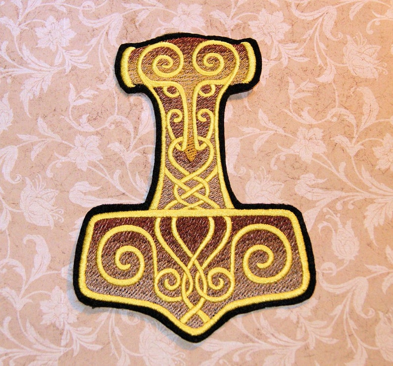Thor's Hammer Retro Celtic Knot Iron on Embroidery Patch - Etsy