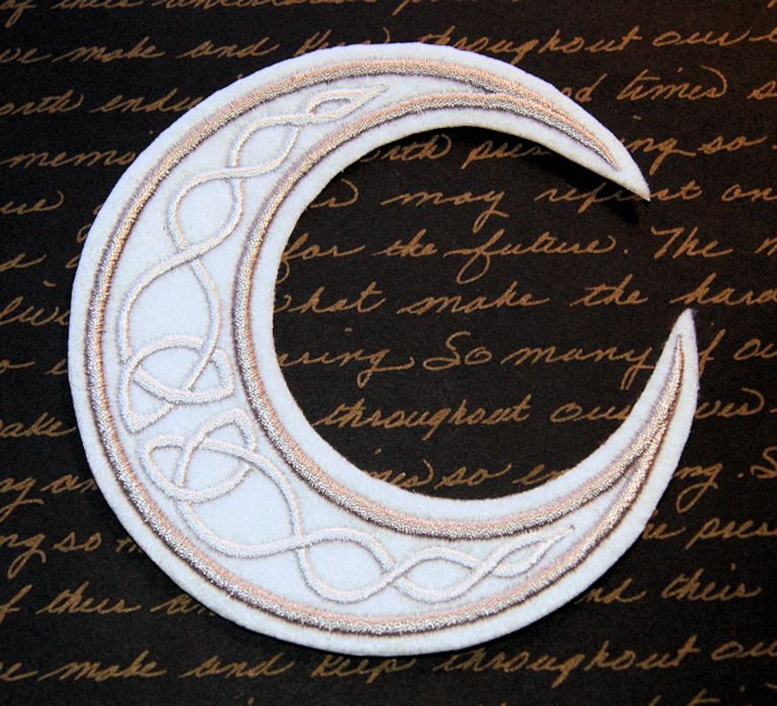 Silver Crescent Moon Iron on Embroidery Patch Mtcoffinz - Etsy