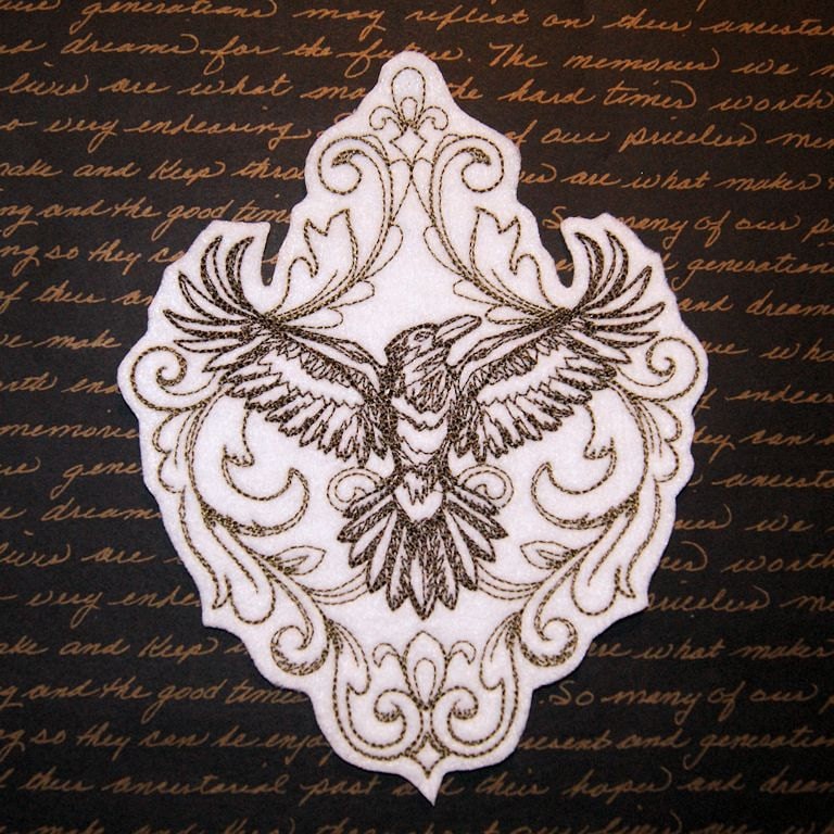 Raven Bird Wings Iron on Embroidery Patch Mtcoffinz Choose | Etsy