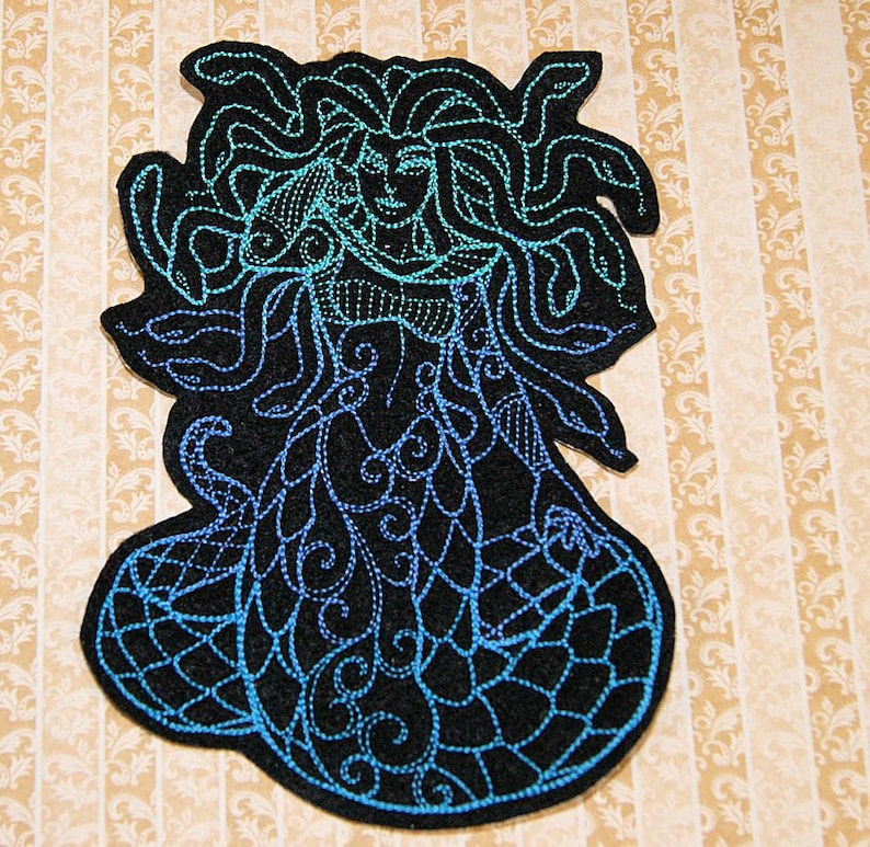 Medusa Greek Monster Iron on Embroidery Patch Mtcoffinz - - Choose Size / Color - Etsy