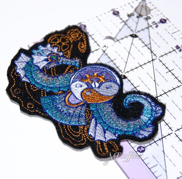 Aquatic Steampunk Mechanical Seahorse Iron on Embroidery Patch - Etsy