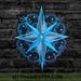 Compass Patch Blue Nautical Compass Aquarius Iron on Embroidery Patch ...
