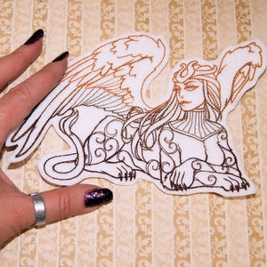 Sphinx Mythical Greek Monster Iron on Embroidery Patch Mtcoffinz ...