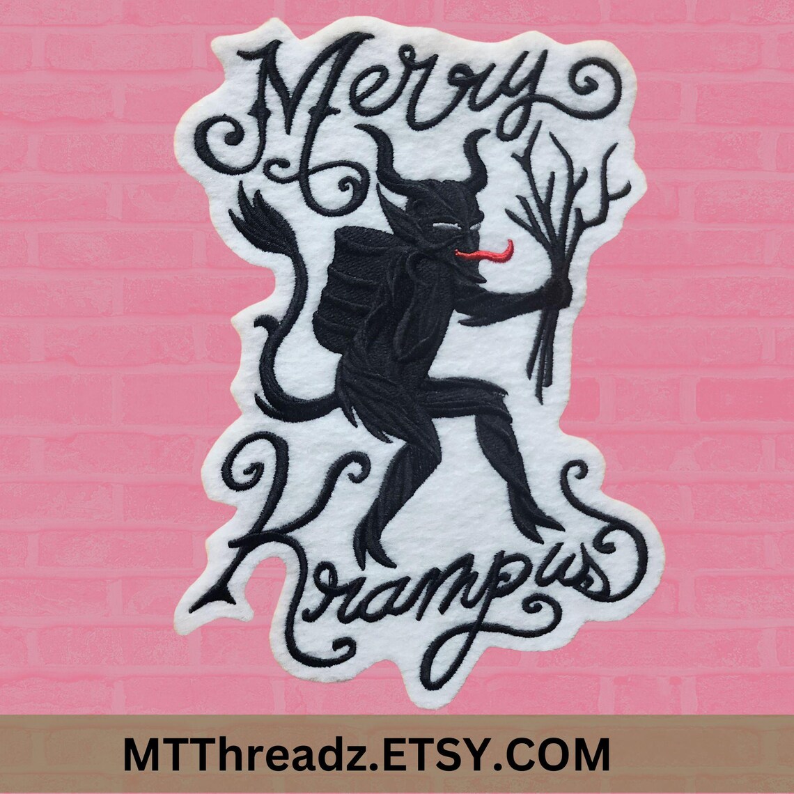 Merry Krampus - Iron on Embroidery Patch Mtcoffinz - Choose Size - Etsy