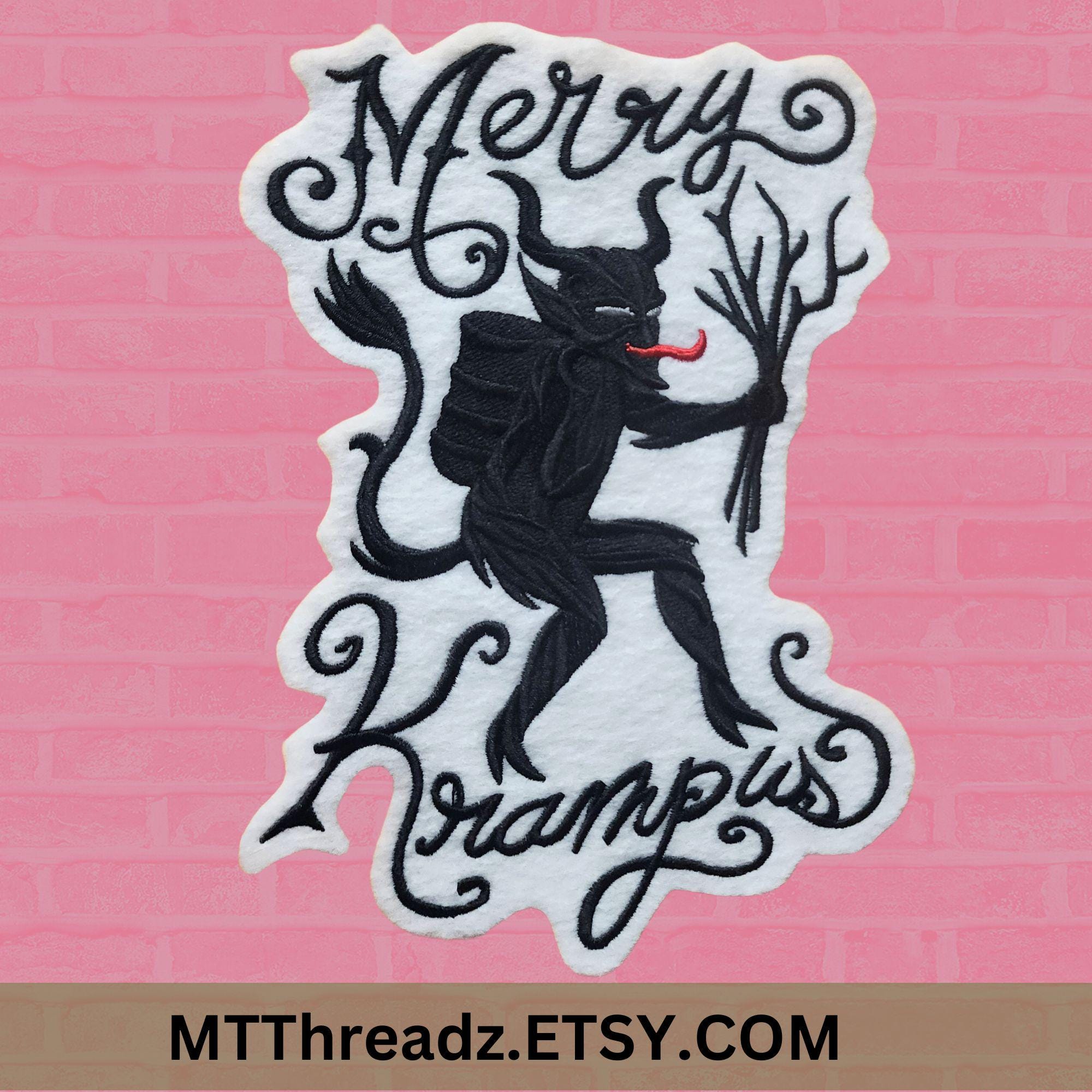 Merry Krampus - Iron on Embroidery Patch Mtcoffinz - Choose Size - Etsy