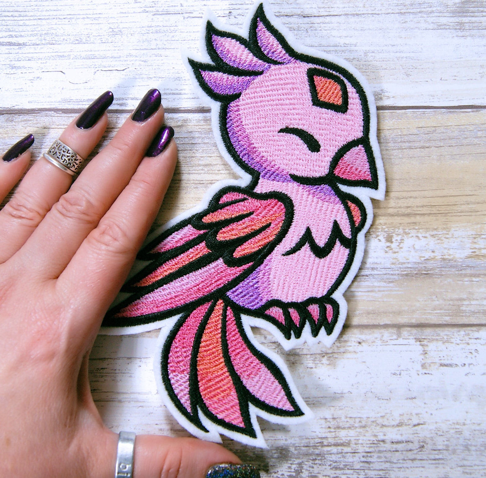 Pink Baby Phoenix Charmed Creature Iron on Embroidery - Etsy