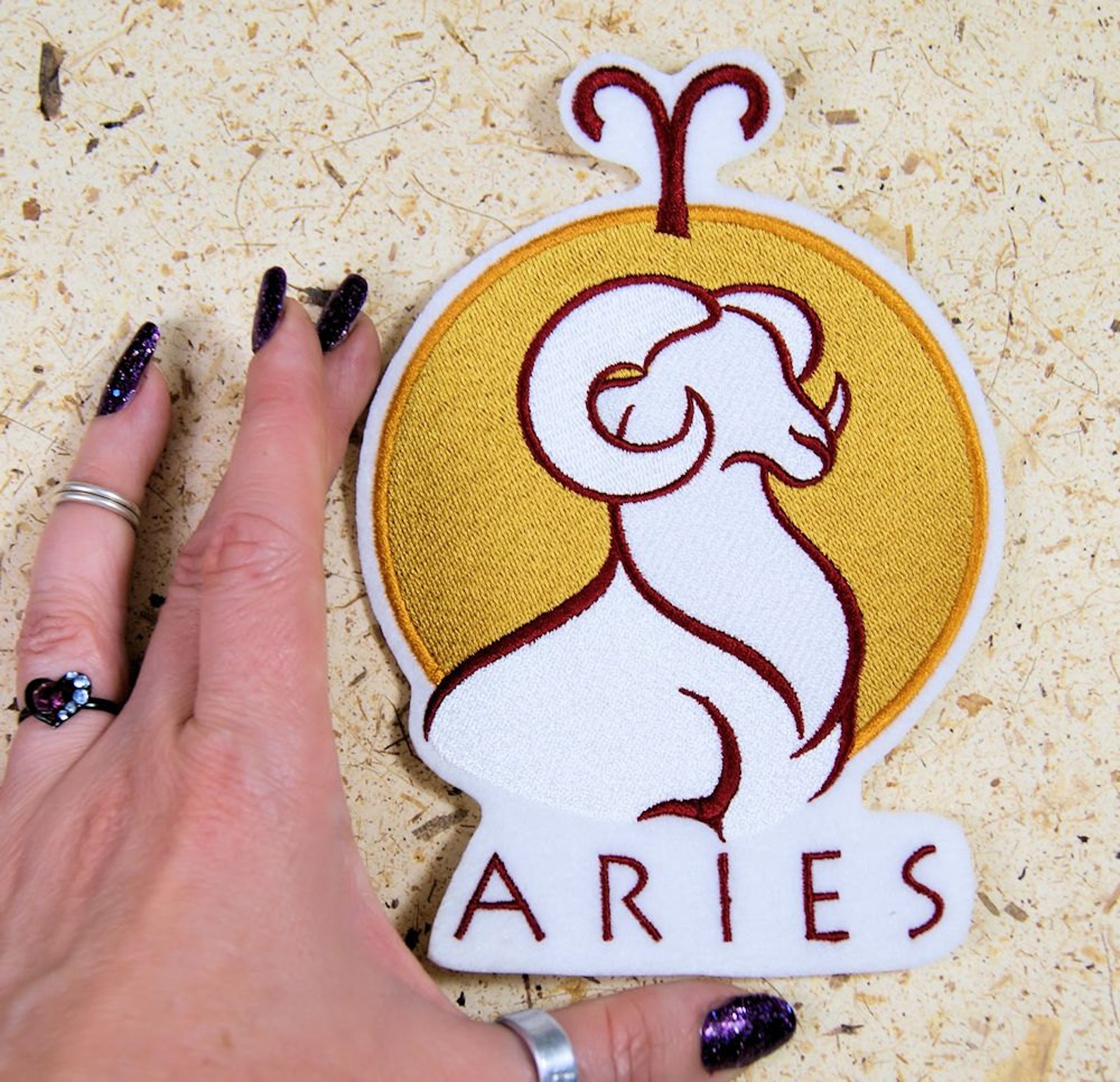 Aries - the Ram- Zodiac Iron on Embroidery Patch Mtcoffinz - Choose ...