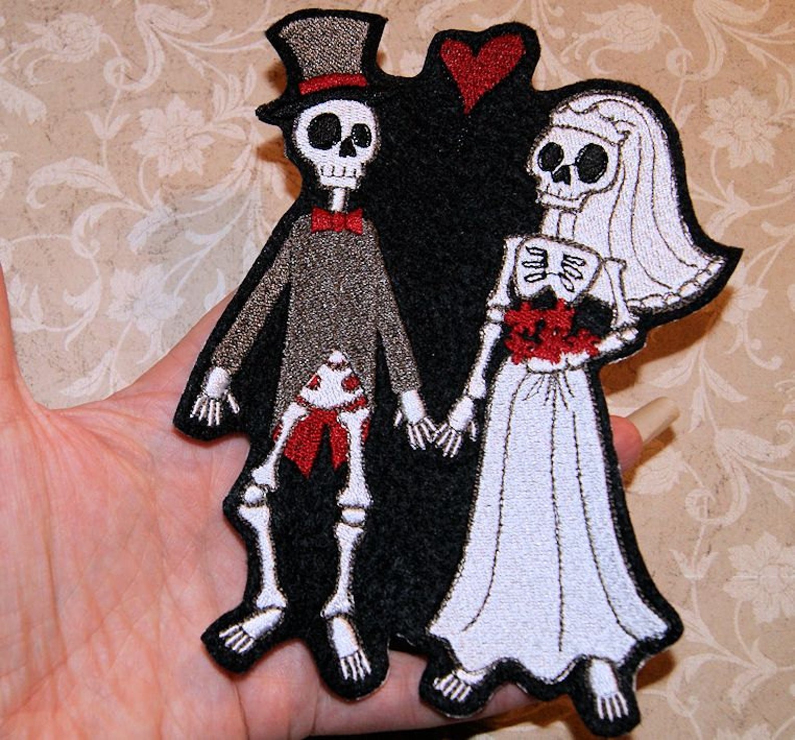 Corpse Bride Groom Skeleton Wedding Iron on Embroidery Patch Mtcoffinz ...