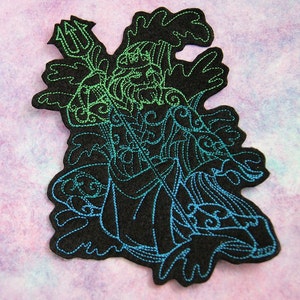 Poseidon Patch Greek God Iron on Embroidery Patch Mtcoffinz - - Choose ...