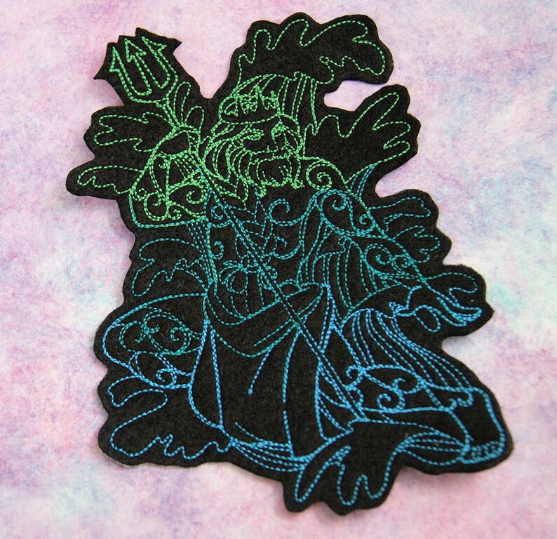 Poseidon Patch Greek God Iron on Embroidery Patch Mtcoffinz - - Choose ...