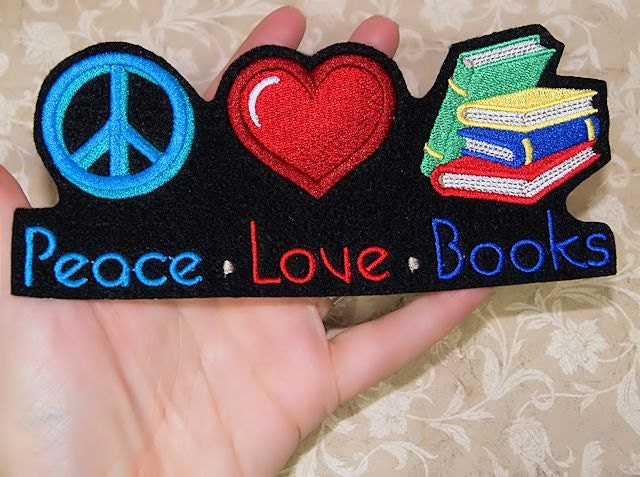 Peace Love Books Iron on Embroidery Patch Mtcoffinz | Etsy