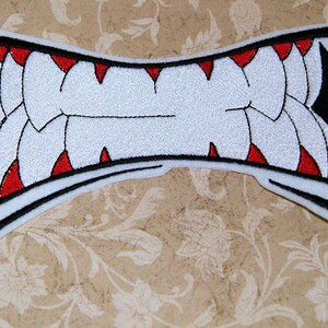 Angry Growling Mouth Iron on Embroidery Patch Mtcoffinz - Choose Size ...