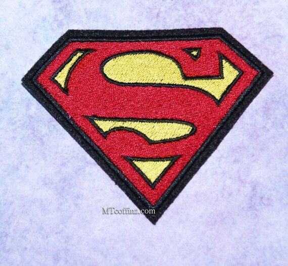 Superhero S Logo Gold Red Iron on Embroidery Patch Mtcoffinz - Etsy