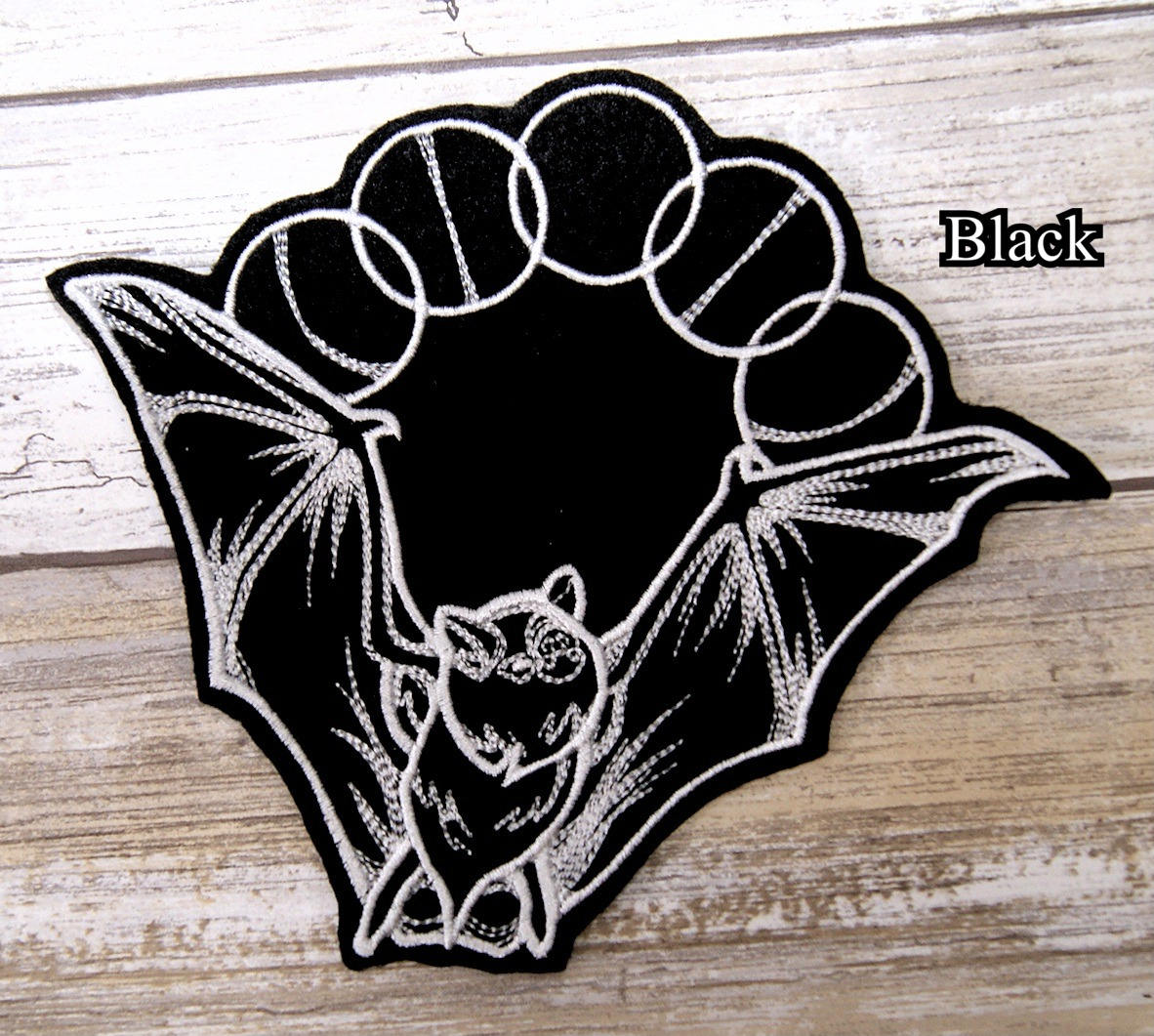 Phase of the Moon Bat Mystical Iron on Embroidery Patch Mtcoffinz ...