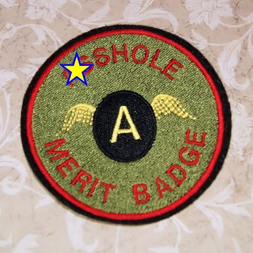 PARODY Ahole Merit Badge Round Iron on Embroidery Patch - Etsy