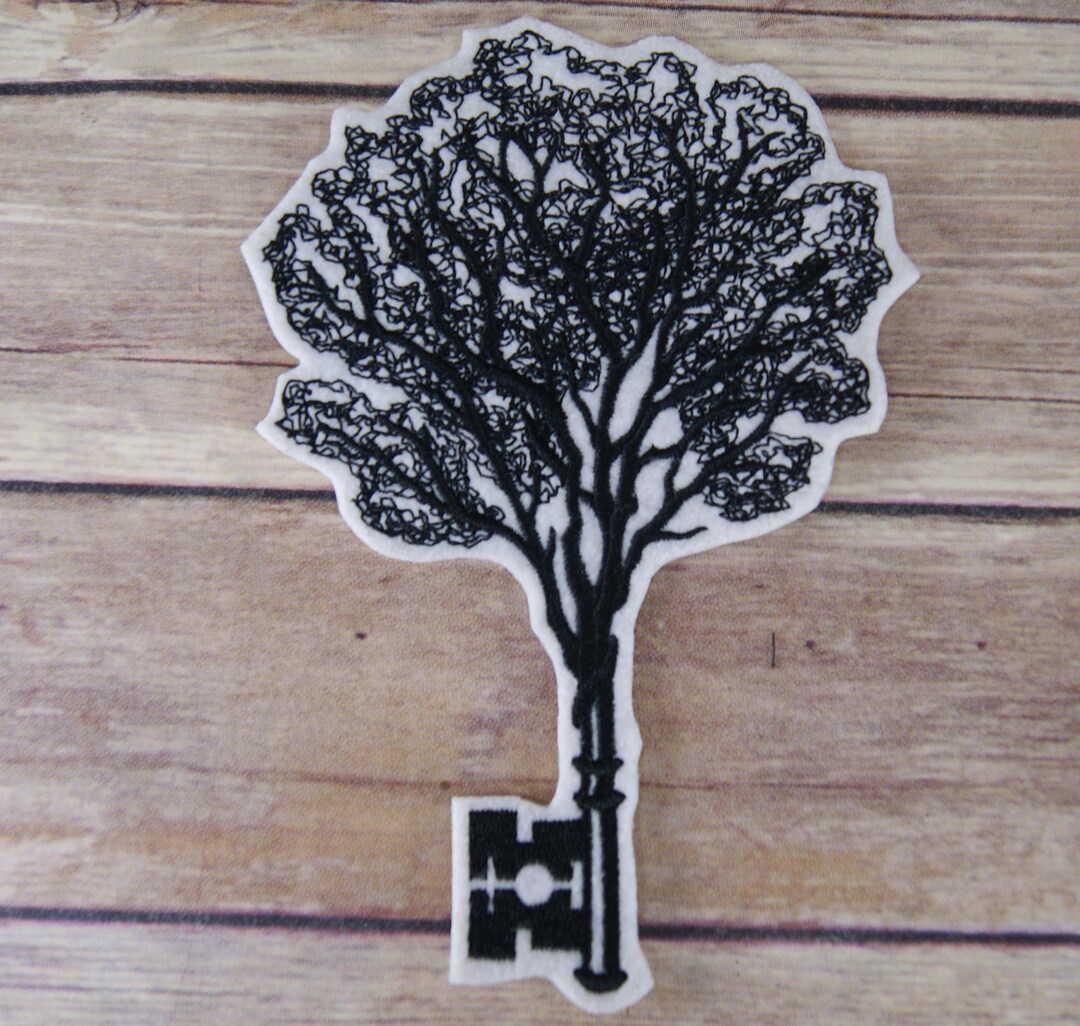Antique Skeleton Key Tree Roots Iron on Embroidery Patch Mtcoffinz ...