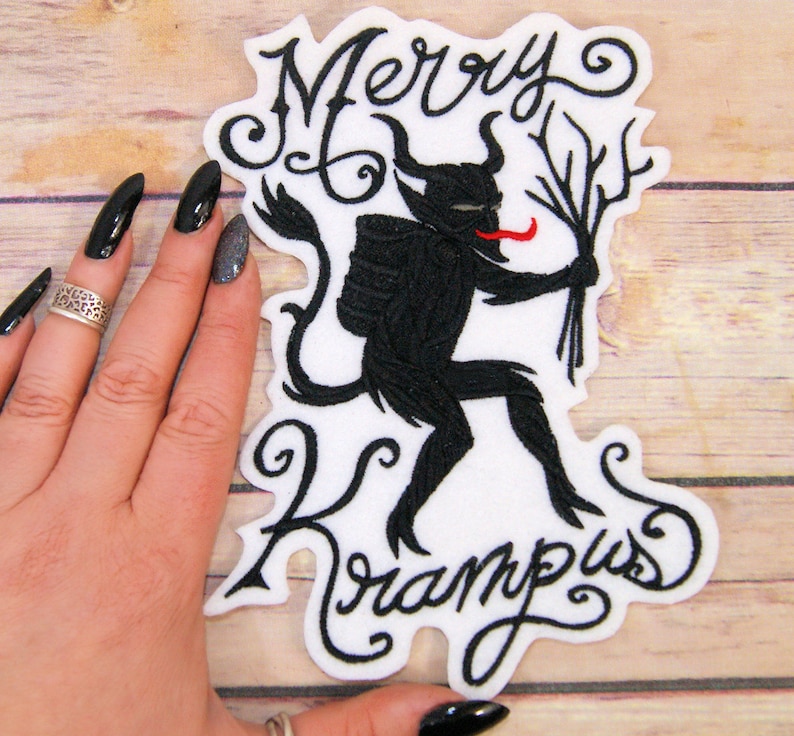 Merry Krampus - Iron on Embroidery Patch Mtcoffinz - Choose Size - Etsy