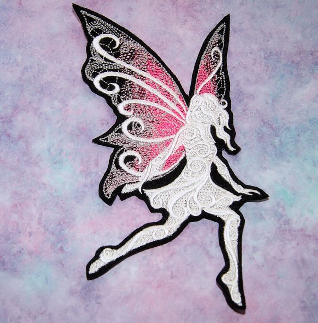 Pink Filigree Fairy Swirls Iron on Embroidery Patch Mtcoffinz - Choose ...