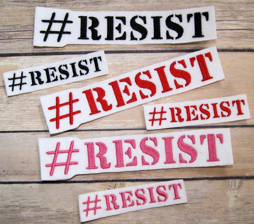 RESIST # Iron on Embroidery Patch Mtcoffinz - Choose Size/color - Etsy