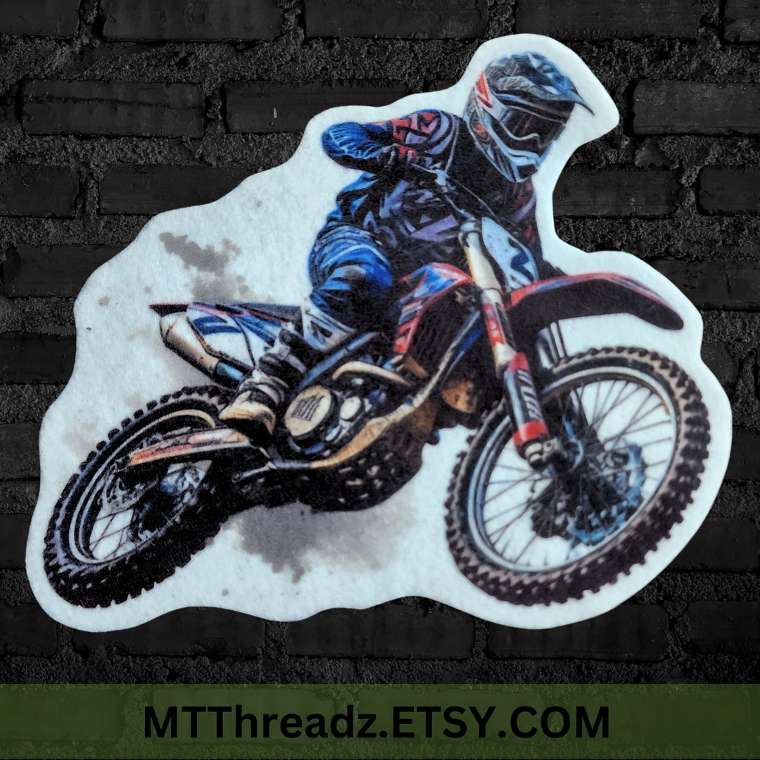 Dirtbike Patch Motocross Racer Iron on Patch Motorcycle Trail Bikes ...